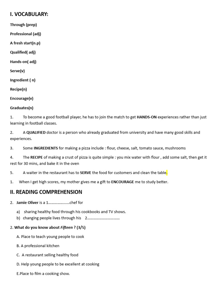 Reading Unit 1 | PDF