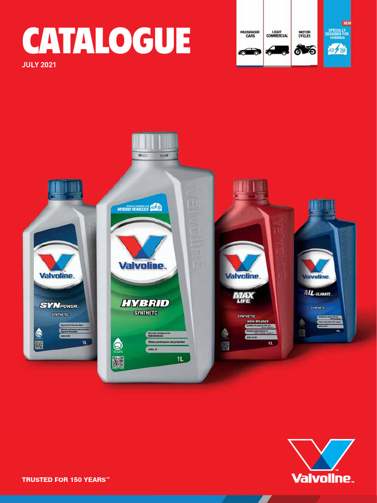 Valvoline Osobna Product Catalog 2021 VAL-INT | PDF | Motor Oil | Car