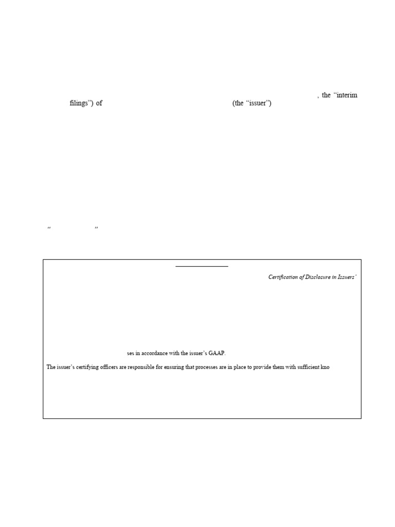 52-109FV2 - Certification of Interim Filings - CEO (E) | PDF | Internal ...