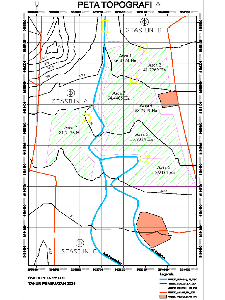 PETA A KONTUR REKAYASA IRIGASI (FILE DWG AUTOCAD 2010) - Model | PDF