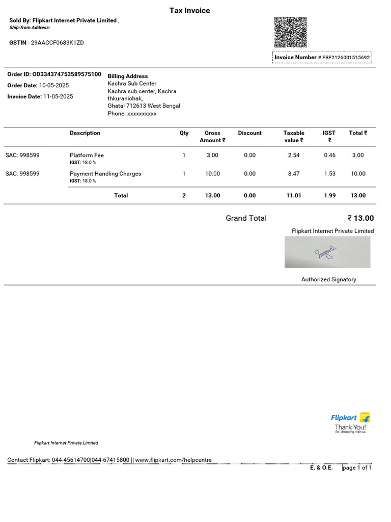 Od334374753589575100 1 | PDF | Invoice | Taxes