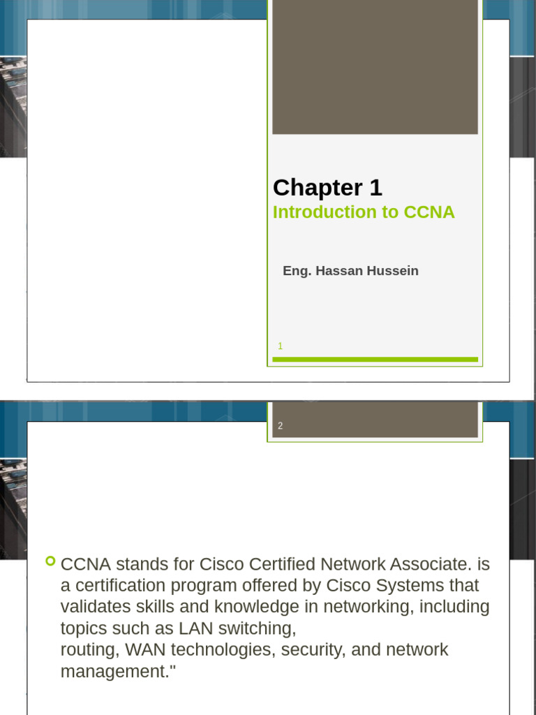 CCNA Chapter 1 | PDF | Internet Protocol Suite | Computer Network
