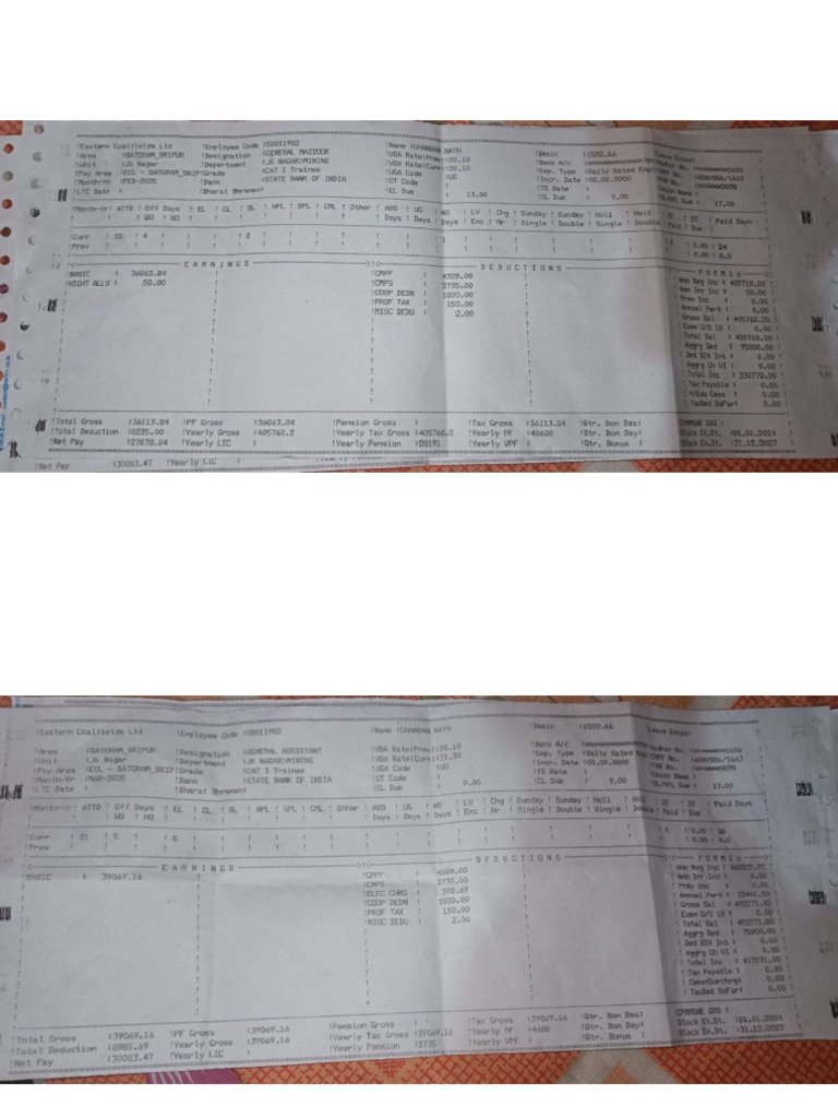 Ecl Salary Slip | PDF