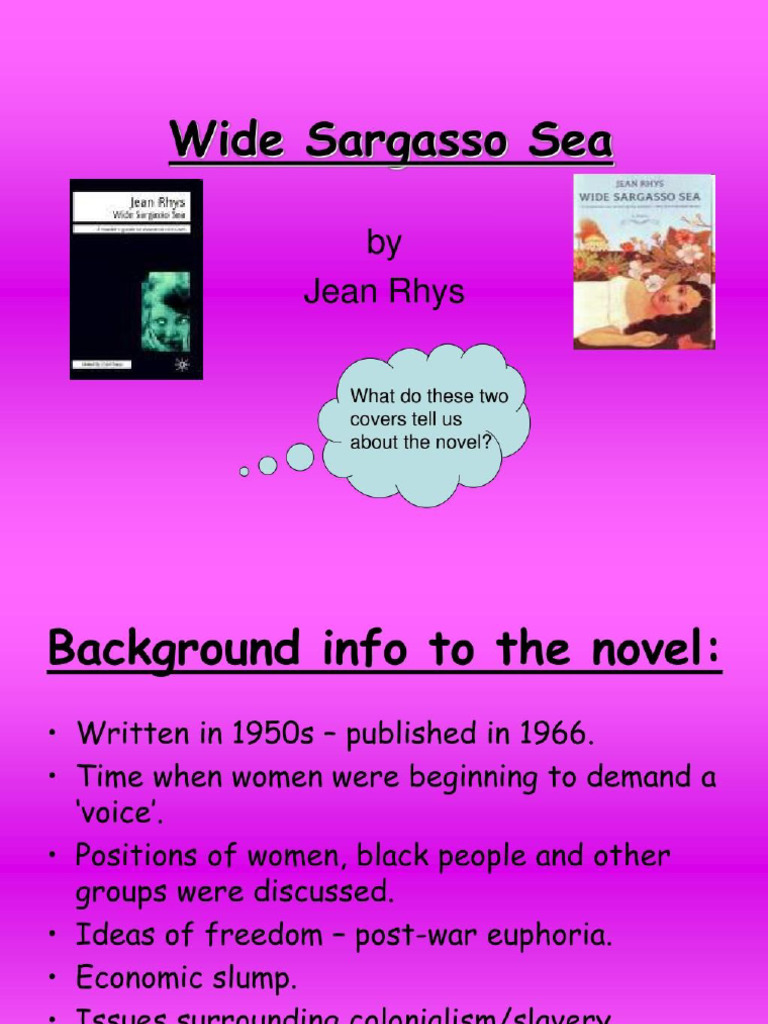 Wide Sargasso Sea by Jean Rhys Intro | PDF
