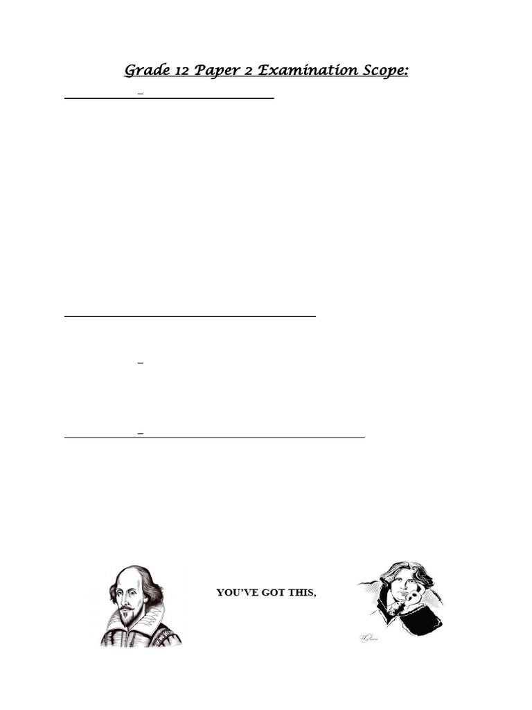 Grade 12 English Paper 2 Scope 2025 | PDF