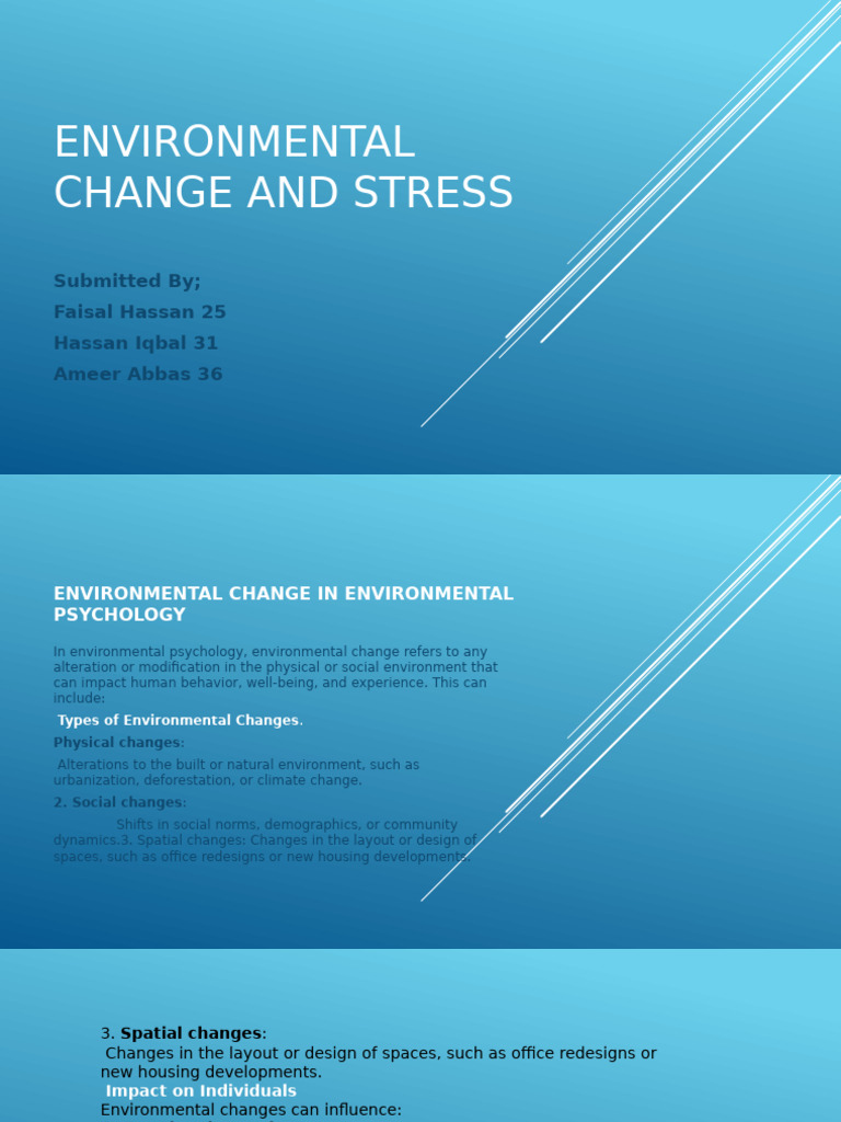Environmental Change and Stress Impact | PDF | Stress (Biology) | Anxiety