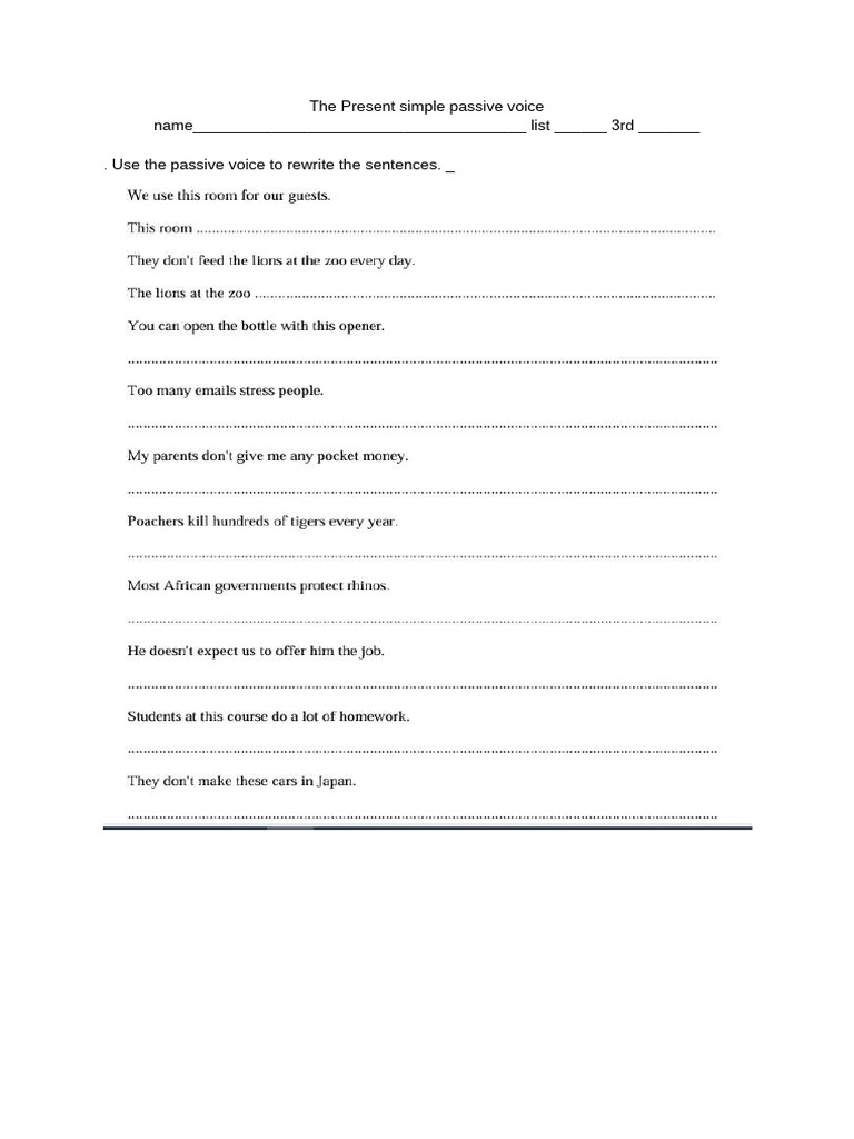 The Present Simple Passive Voice | PDF