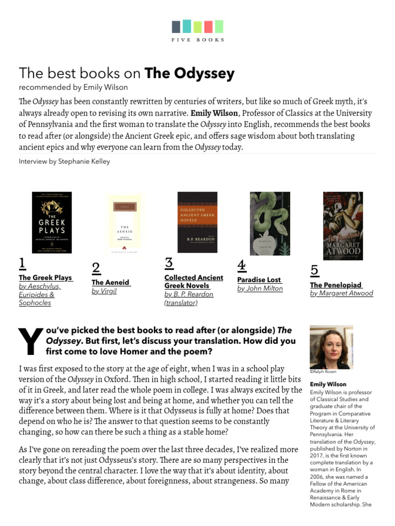 Emily Wilson's Odyssey Insights | PDF | Odyssey | Helen Of Troy