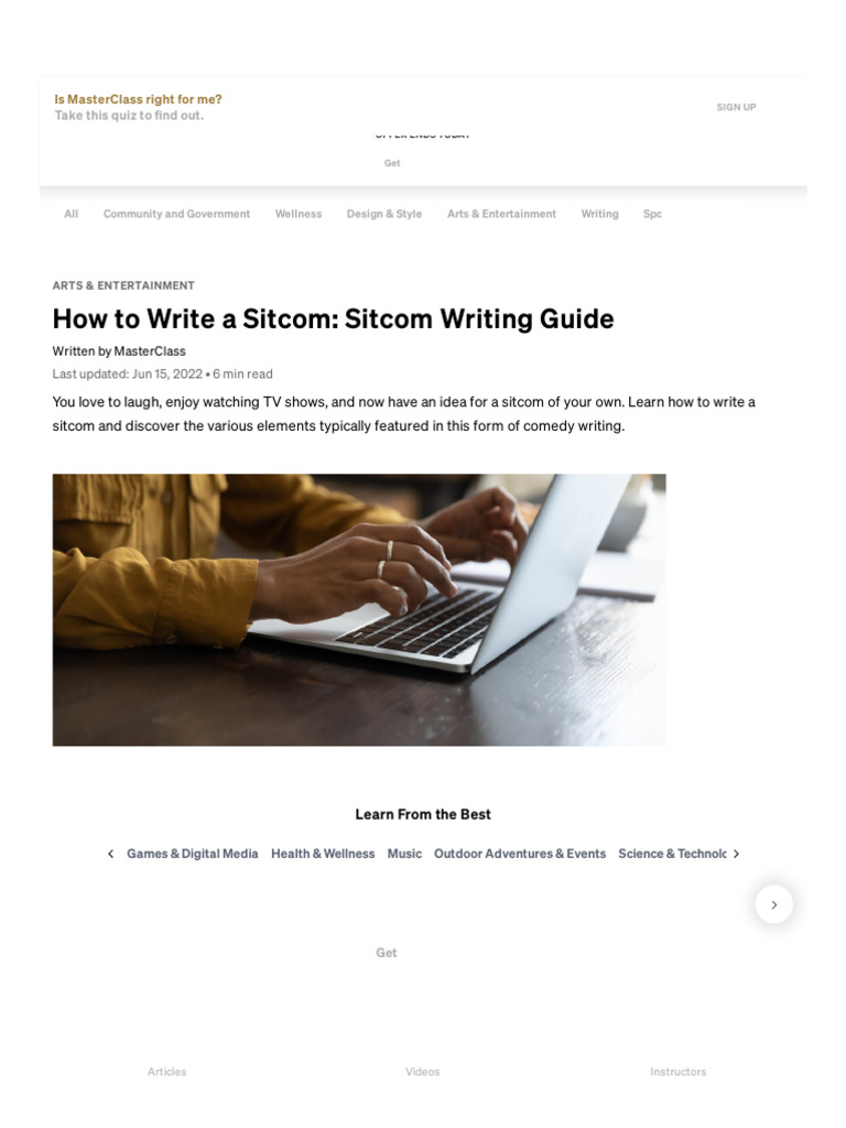 How To Write A Sitcom - Sitcom Writing Guide - 2025 - MasterClass | PDF ...