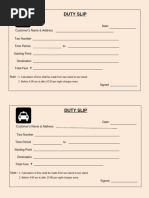 Duty Slip Format for Drivers | PDF