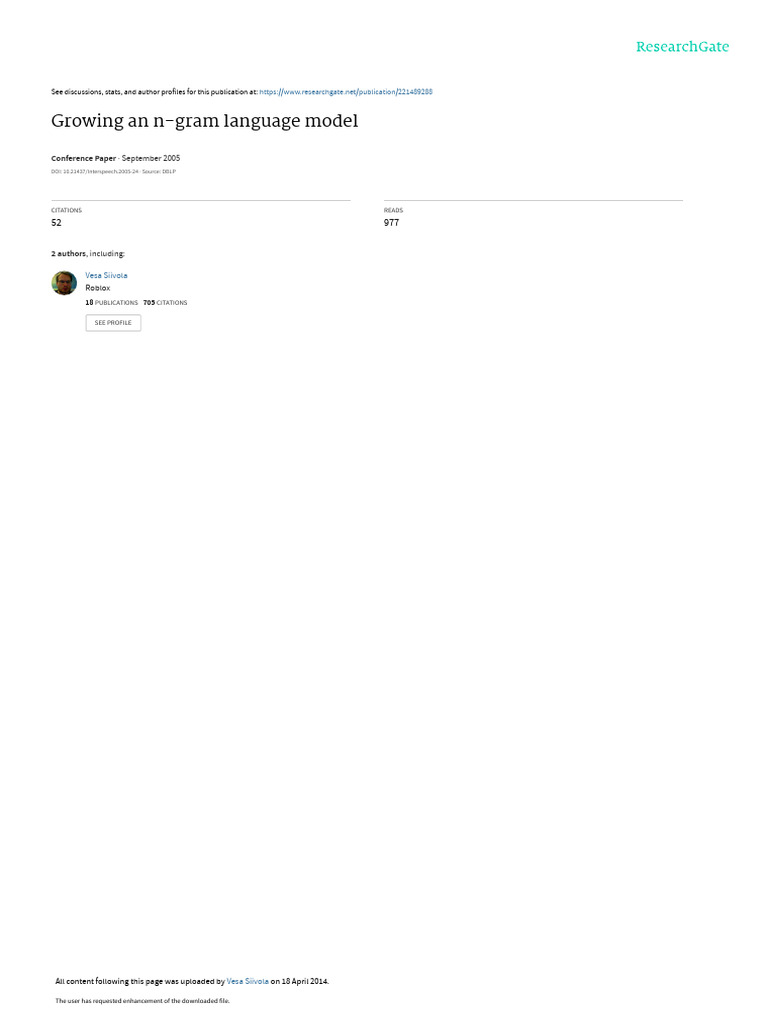 Growing An N-Gram Language Model | PDF | Applied Mathematics