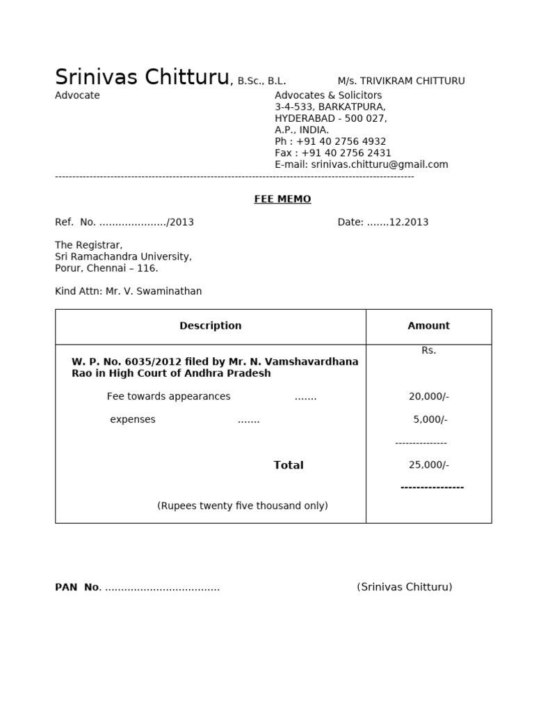Draft Fee Bill | PDF