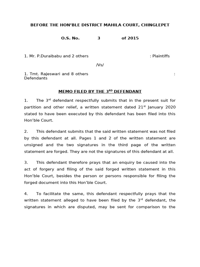 MEMO - To Compare Signatures | PDF | Public Law