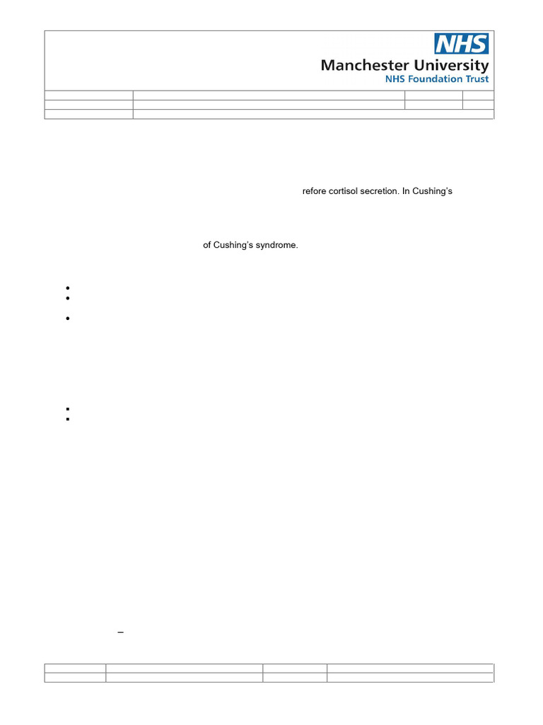 Overnight Dexamethasone Suppression Test | PDF | Cortisol | Medical ...