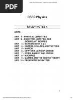 CAPE Physics Unit 1 Study Notes | PDF | Science & Mathematics