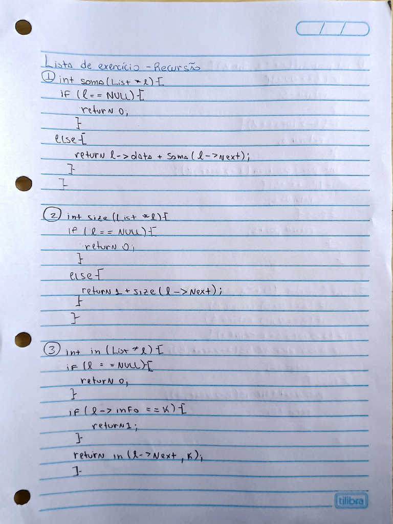 Lista de Recursão | PDF