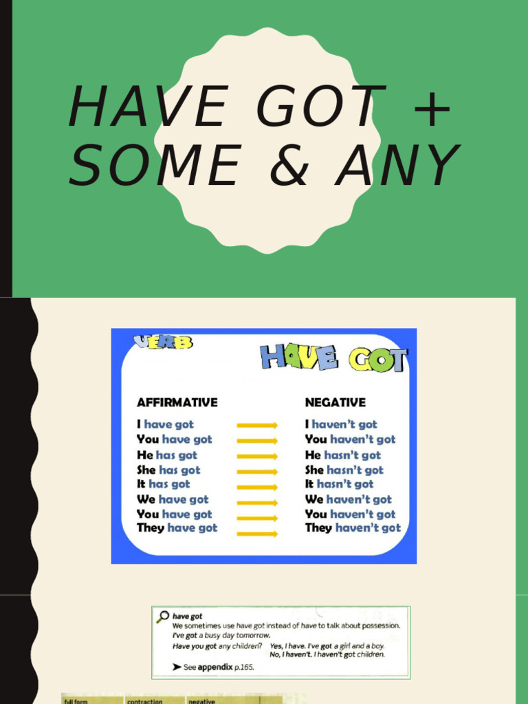 Have Got + Some & Any | PDF