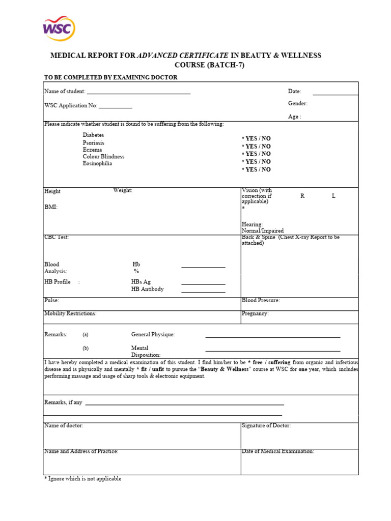 Medical Certificate Format | PDF | Health Care | Human Diseases And ...