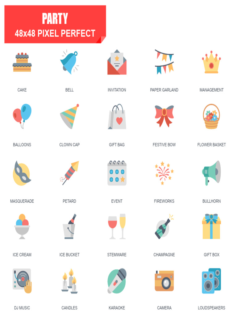 Party: 48X48 Pixel Perfect | PDF