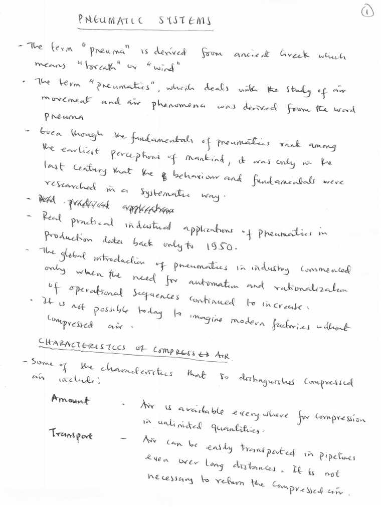 Lecture 2 - Pneumatic Systems - Notes | PDF