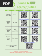 Grade 12 CAT Tuition Schedule | PDF