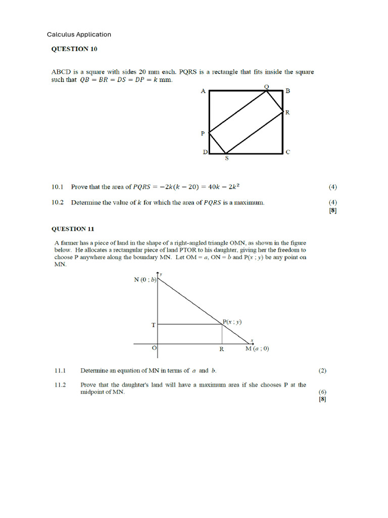 Calculus Application 2 | PDF