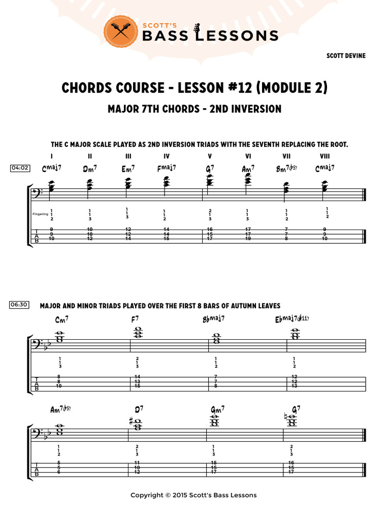 L12.M2 Maj 7triads 2nd Inversion | PDF | Chord (Music) | Elements Of Music