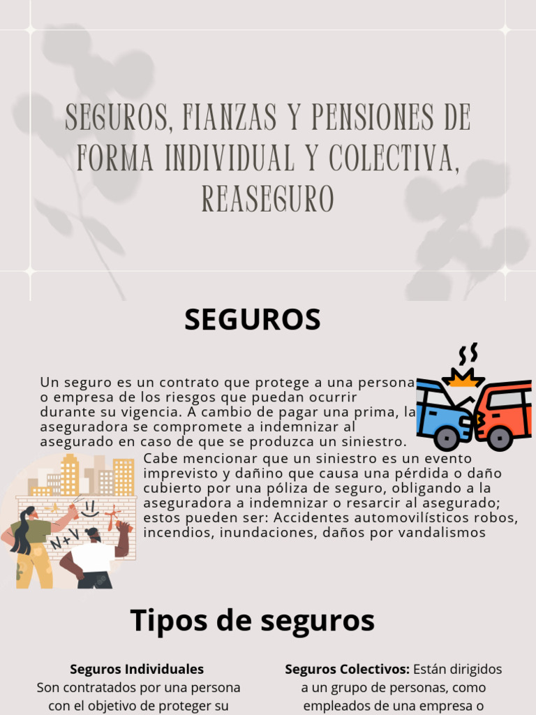 Equipo 4. - Seguros, Fianzas y Pensiones de Forma Individual y Colectiva, Reaseguro | PDF ...