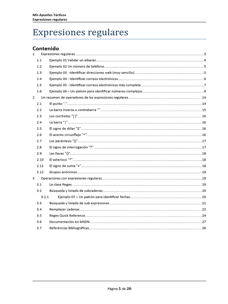 C Sharp ExpresionesRegulares | PDF | Expresión regular | Notación