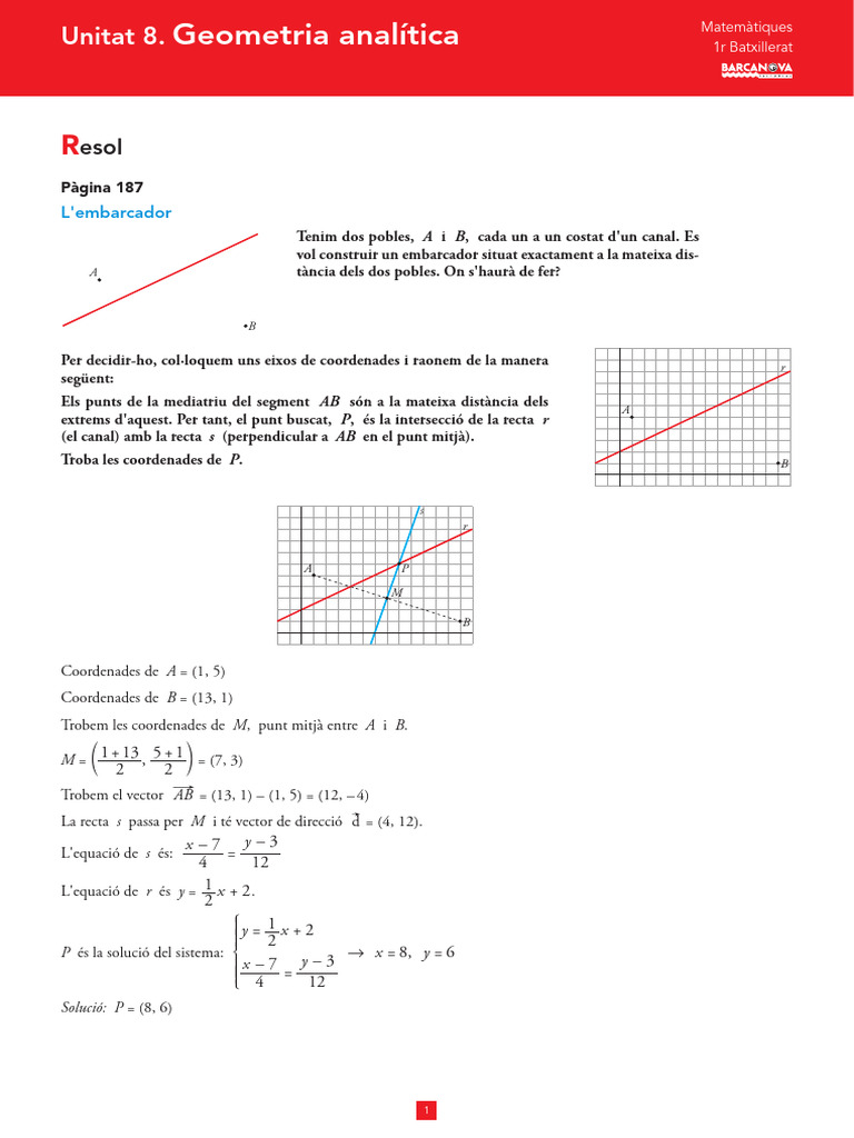 Exercicis Geometria Analítica Amb Solucions | PDF