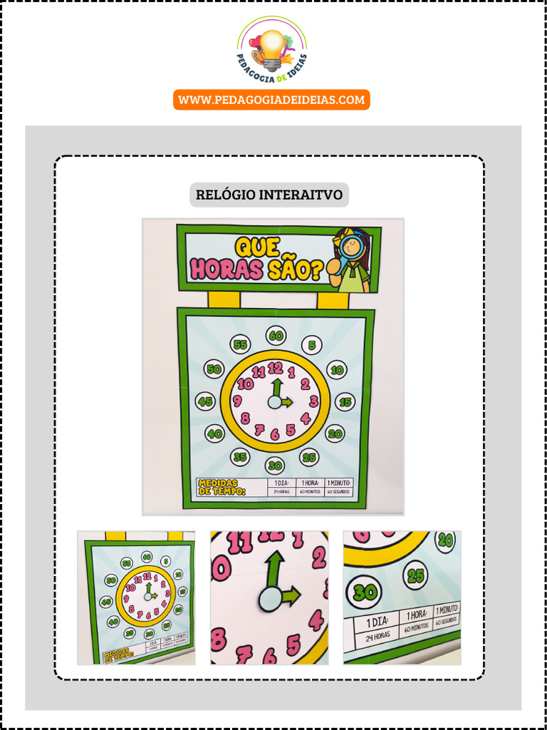 Relógio Interativo de EVA para Ensino | PDF