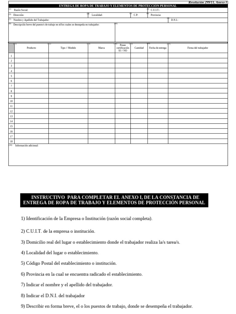 Planilla 299 | PDF