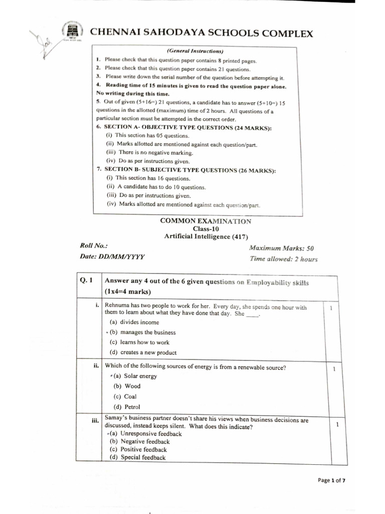 AI Question Paper | PDF