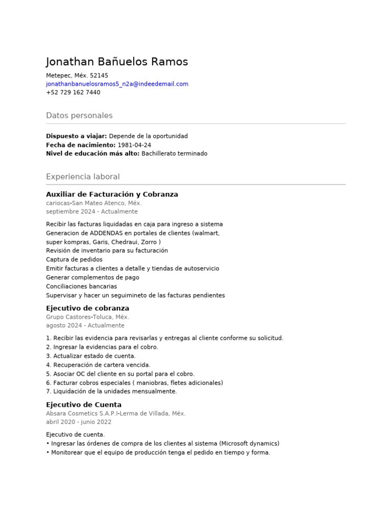 Jonathan Bañuelos Ramos | PDF | Informática