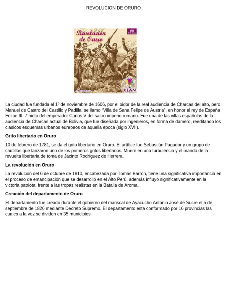 REVOLUCION DE ORURO | PDF