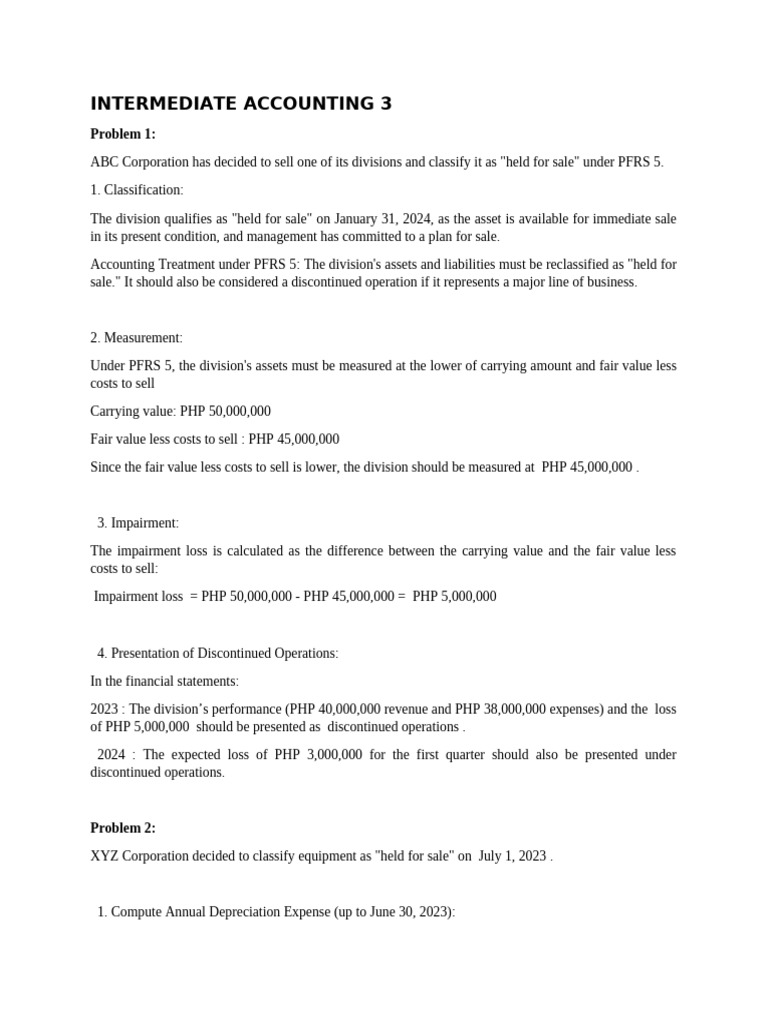 (UL) IA3 Assignment NCAHFS - Answer | PDF | Book Value | Depreciation