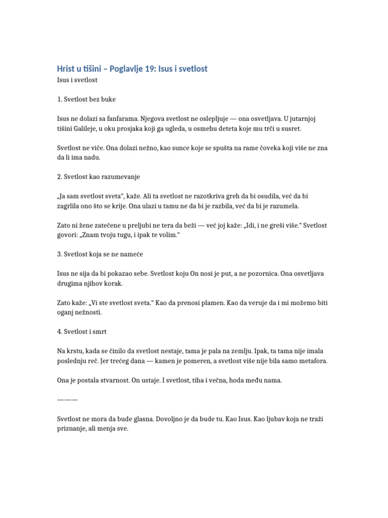Hrist U Tisini 19 Isus I Svetlost | PDF