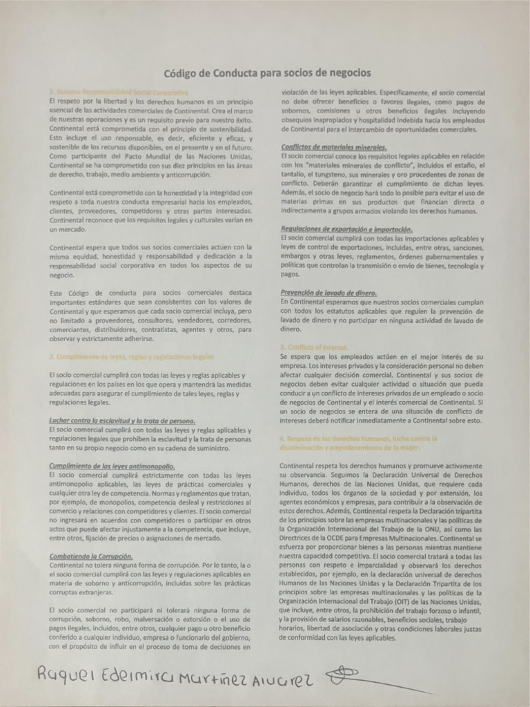 Codigo de Conducta para Socios de Negocio | PDF