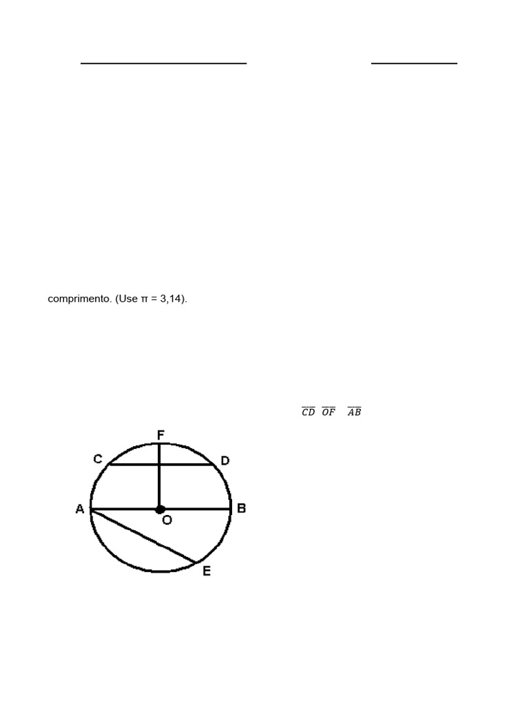 Atividade Circunferência | PDF