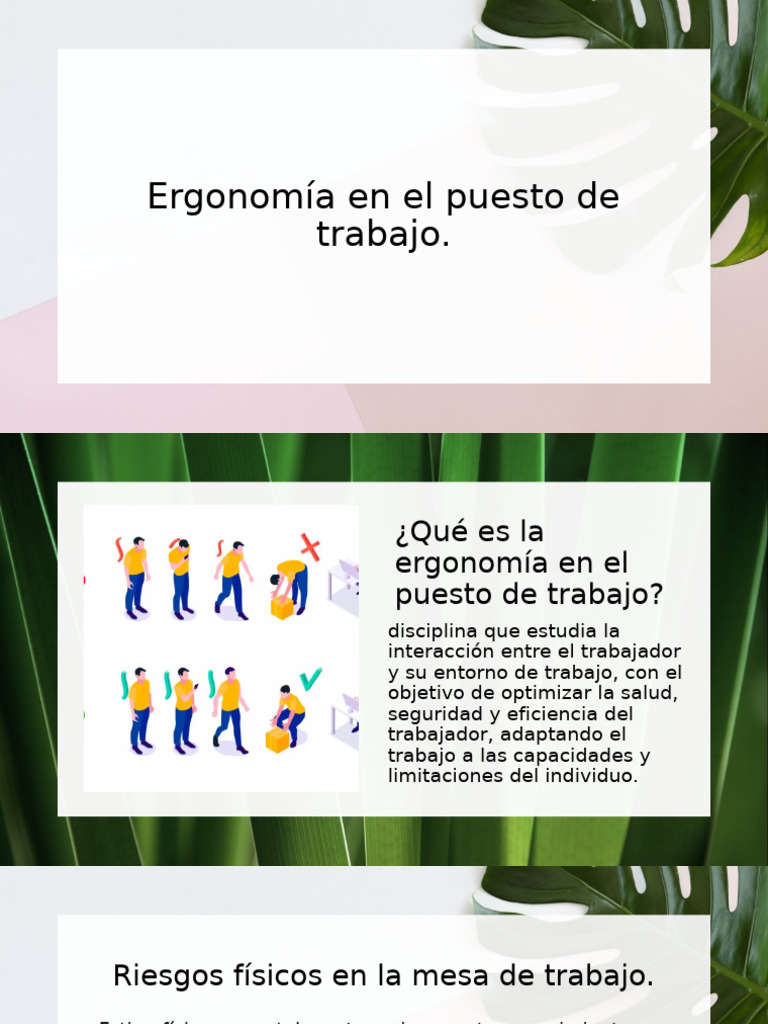 Ergonomía en el puesto de trabajo | PDF