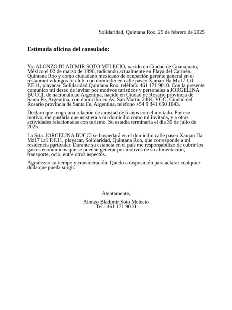 Carta de invitacion | PDF