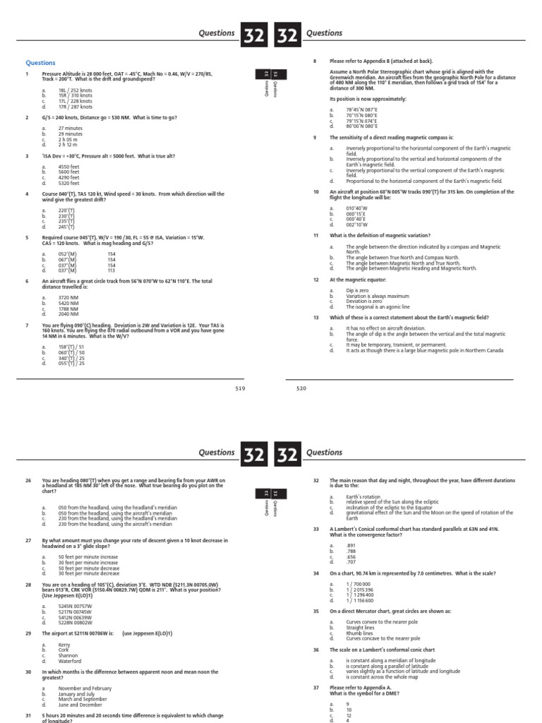Aviation Navigation Questions and Answers | PDF | Navigation
