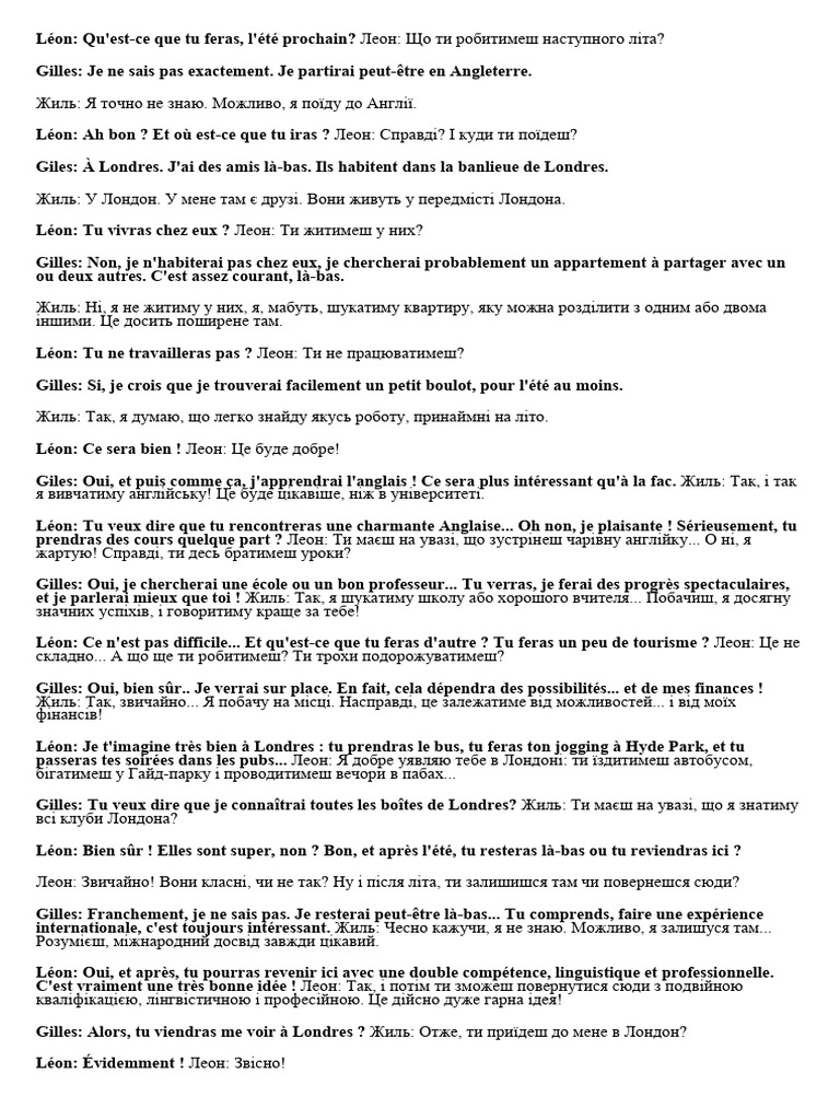 French Dialogue | PDF