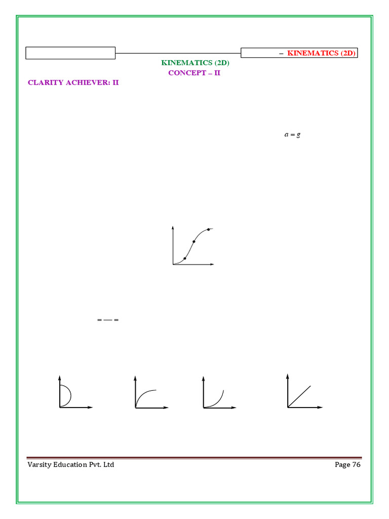 2d Kinematics Concepts And Problems Pdf Acceleration Velocity