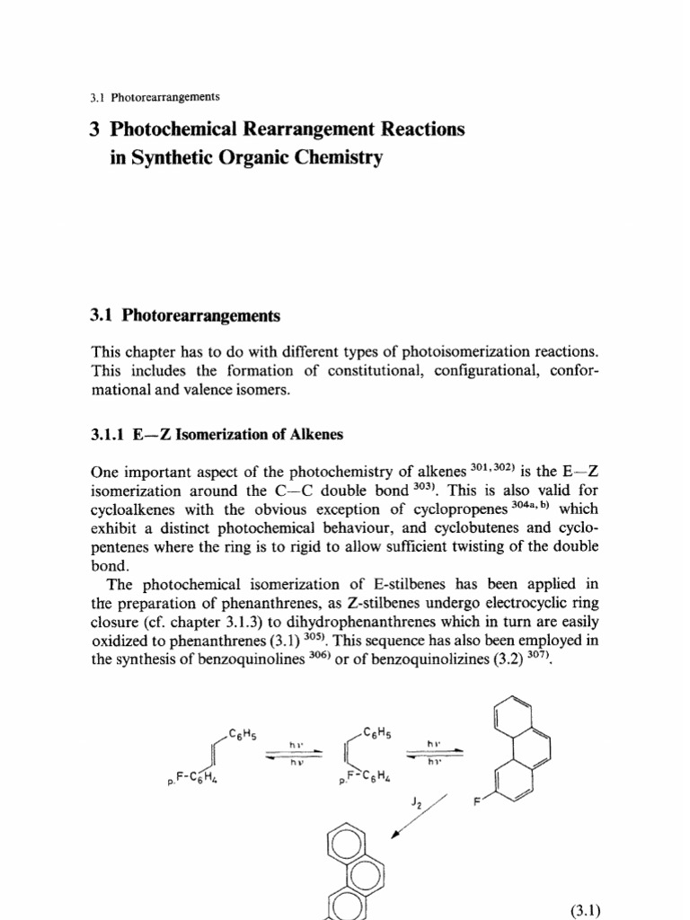 3 Photo Chemical Rearrangement Reactions | PDF | Photochemistry | Alkene