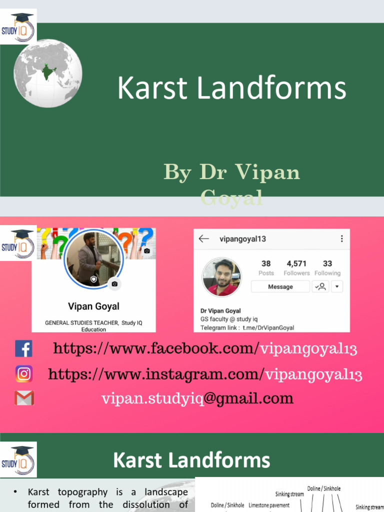 Karst Landforms and Cycle of Erosion | PDF | Sinkhole | Cave