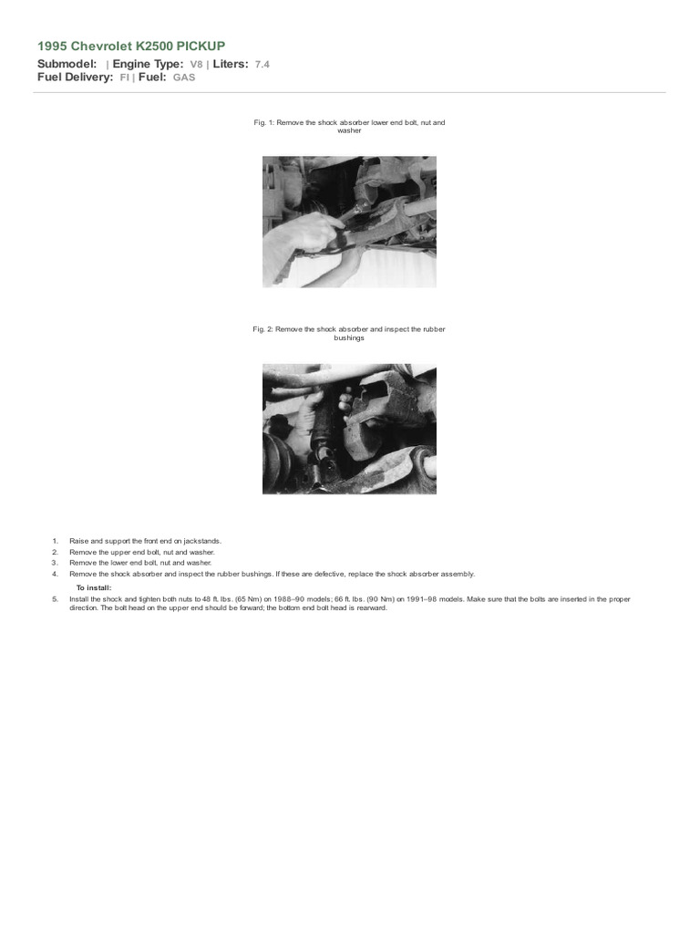 Shock Absorbers Removal and Installation | PDF
