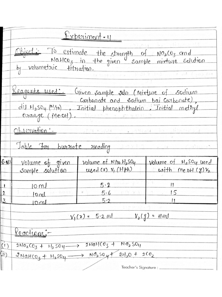 Chemistry Practical 4 | PDF