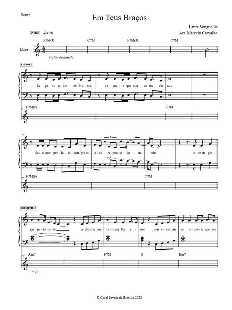 Partitura: Em Teus Braços | PDF