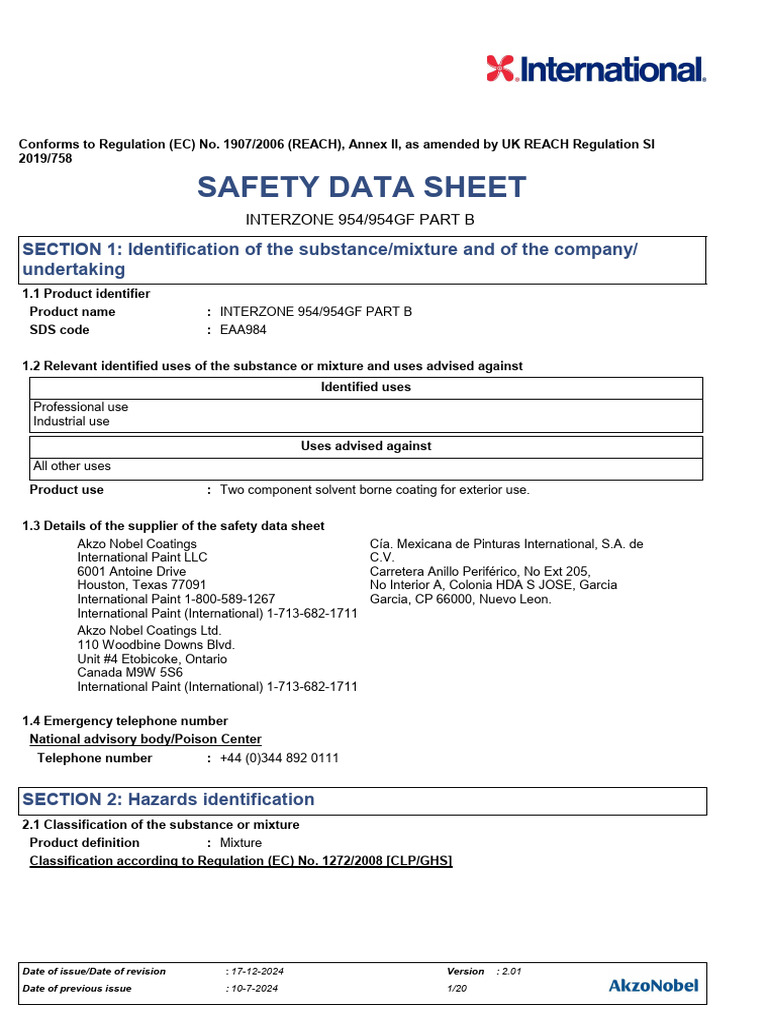 International Interzone 954 SDS B Promain 17 12 2024 | PDF ...